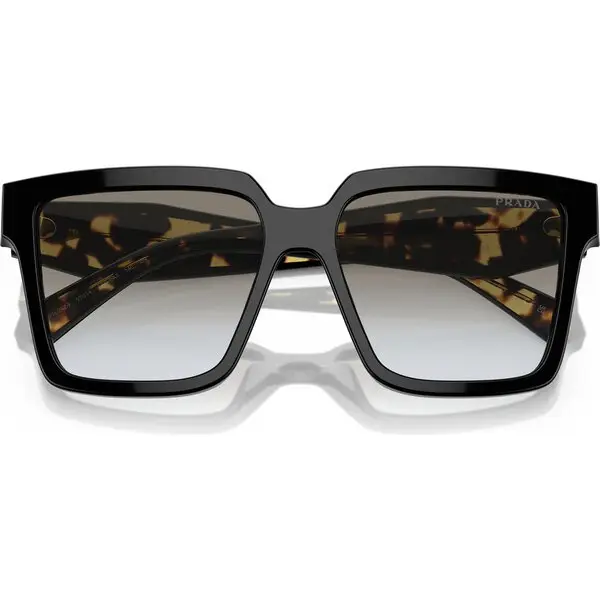 Prada 57mm Square Frame Sunglasses - Black