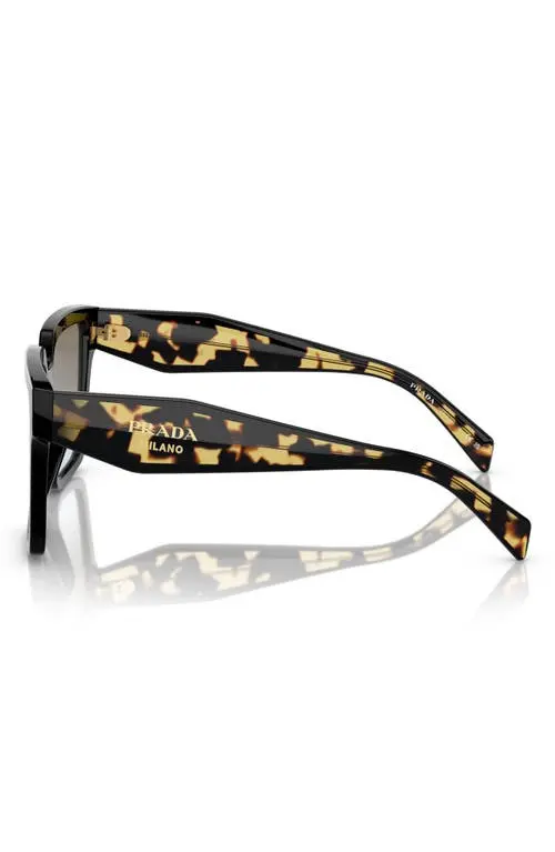 Prada 57mm Square Sunglasses - Black