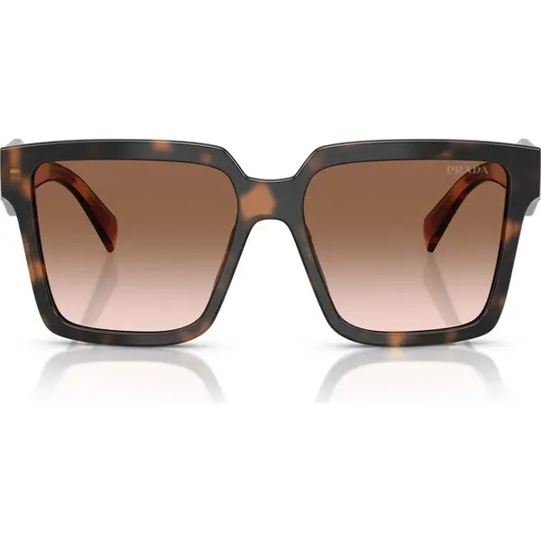 Prada 57mm Square Frame Sunglasses - Brown Gradient