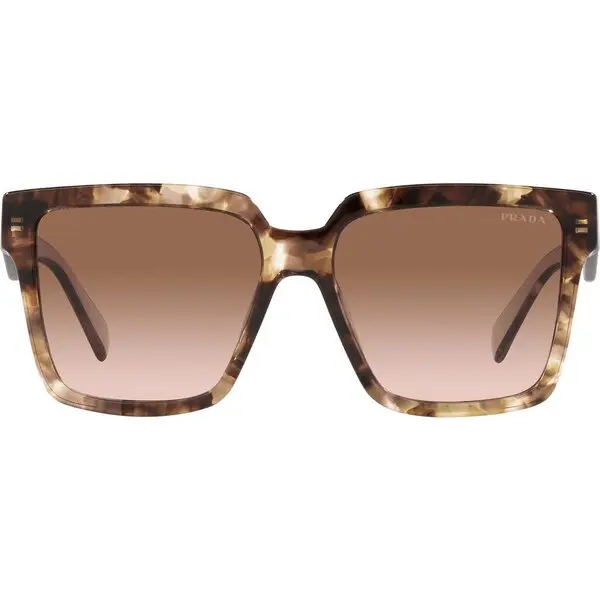 Prada 57mm Square Frame Sunglasses - Brown Tort