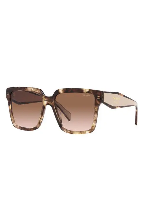 Prada 57mm Square Frame Sunglasses - Brown Tort