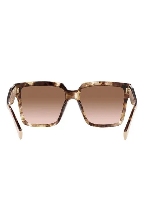 Prada 57mm Square Frame Sunglasses - Brown Tort