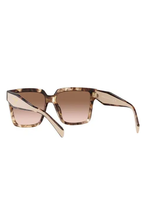 Prada 57mm Square Frame Sunglasses - Brown Tort