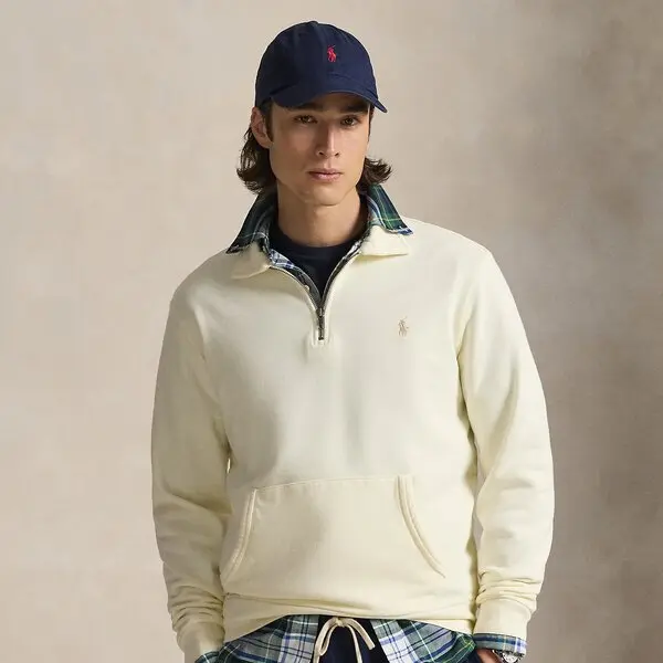 Ralph Lauren Loopback Fleece Quarter-zip Sweatshirt - Clubhouse Cream
