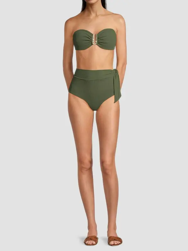 CHANGE OF SCENERY Cindy Bandeau U-ring Textured Bikini Top