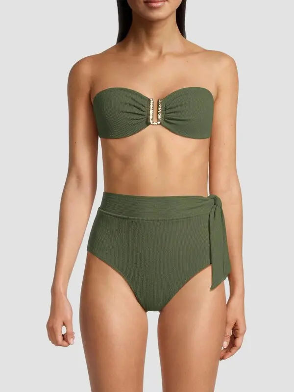 CHANGE OF SCENERY Cindy Bandeau U-ring Textured Bikini Top