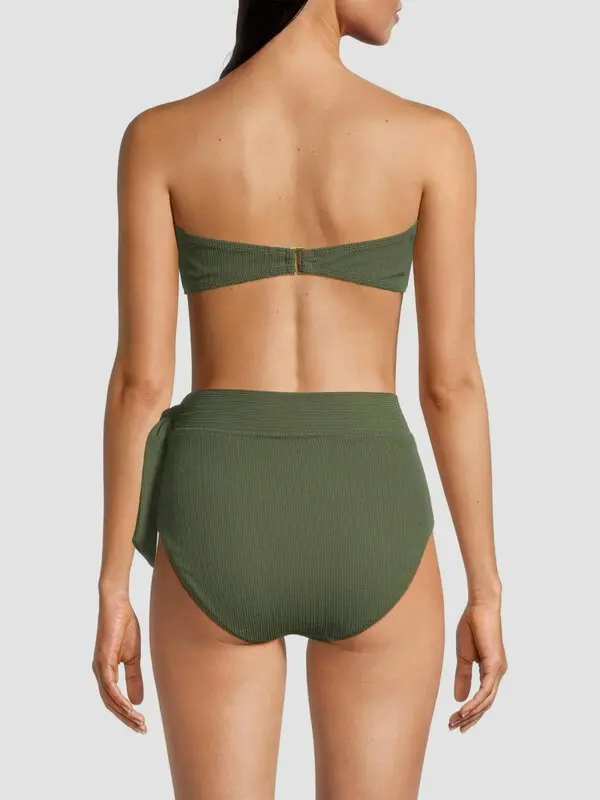 CHANGE OF SCENERY Cindy Bandeau U-ring Textured Bikini Top