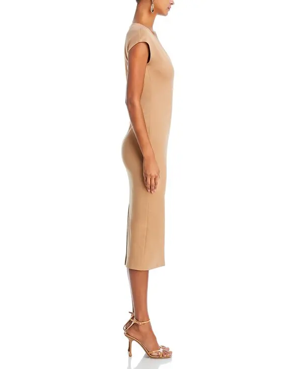Aqua V-neck Ponte Midi Dress