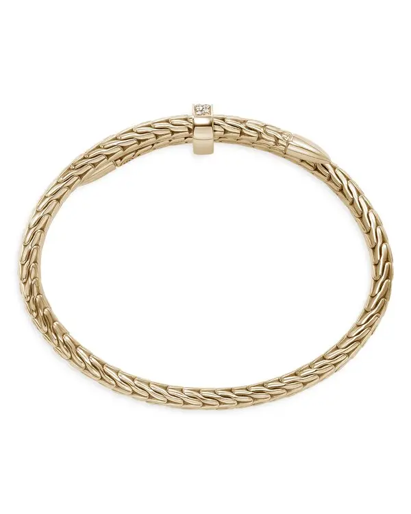 John Hardy 14k Yellow Spear Cuff With Diamond - Gold