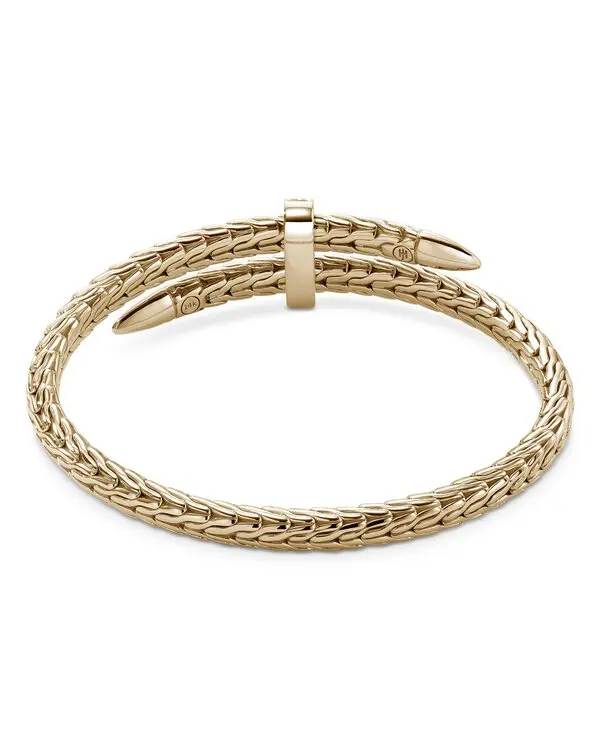 John Hardy 14k Yellow Spear Cuff With Diamond - Gold