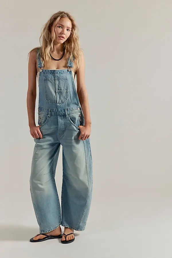 Free People We The Free Good Luck Barrel Overalls - Kismet