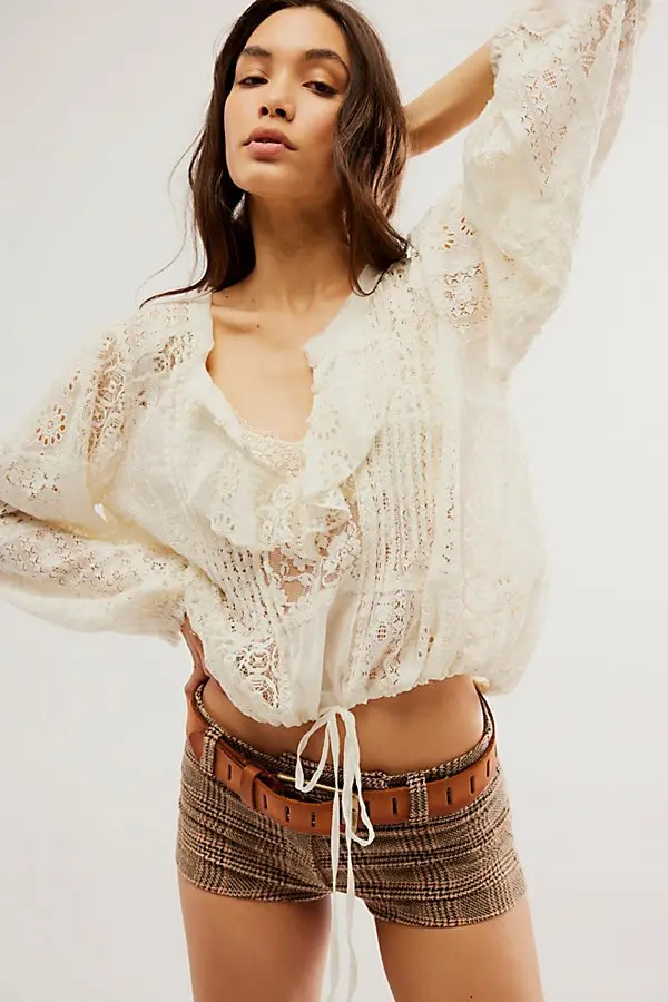 Free People Fp One Naya Lace Top - Ivory | Editorialist