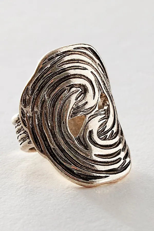 Free People Embossed Band Ring - Silver