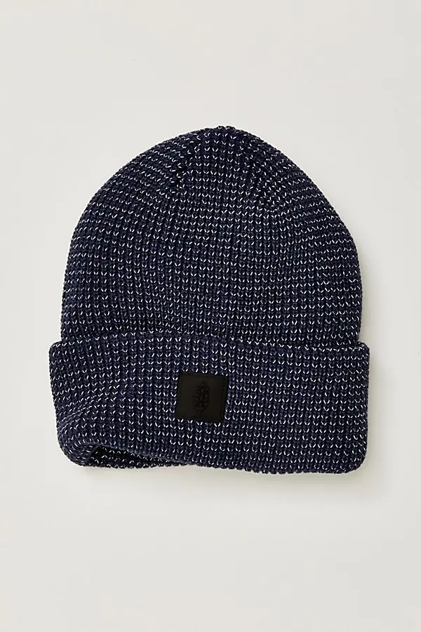 Free People Fleece-lined Recycled Yarn Beanie - Navy Baby