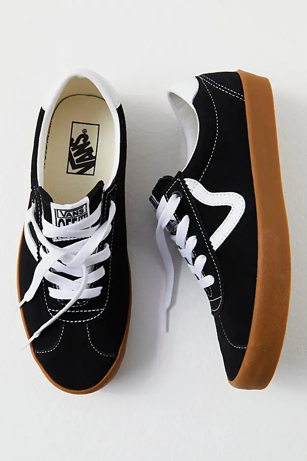 Vans Sport Low Suede Sneakers - Black/Gum | Editorialist