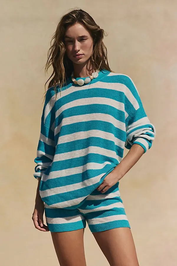 Free People Striped Knit Sweater Set - Scuba Combo