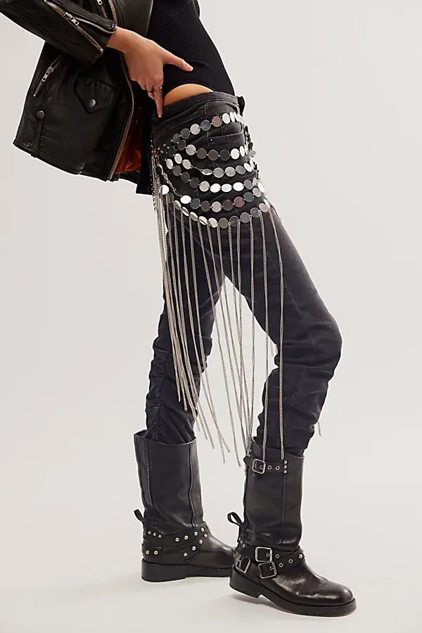 Free People Disco Inferno Skirt Belt Heavy Melt Free People Disco Inferno Skirt Belt - Heavy Metal  main image 3