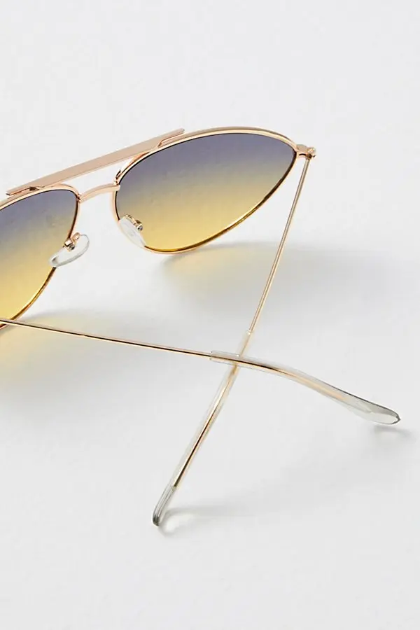 Free People Aces Aviator Sunglasses In Blue Gradient - 20  display picture 3