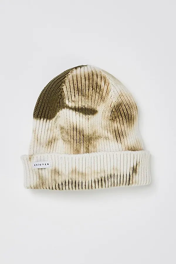 Escuyer Tie Dye Beanie - Ecru Green | Editorialist display picture 1