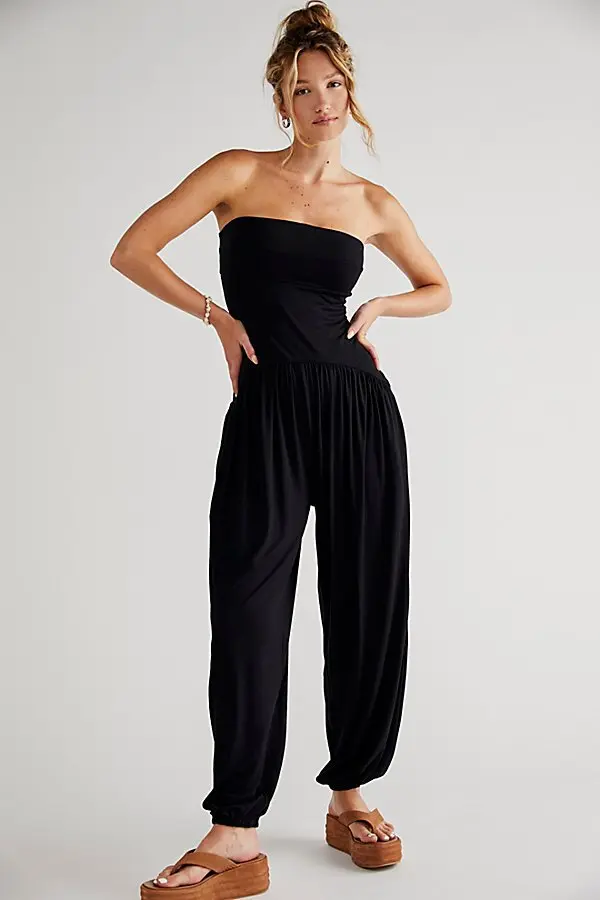 Free People Mora Drop-waist One-piece - Black
