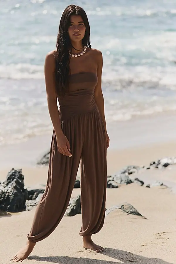 Free People Mora Drop-waist One-piece - Deep Brown