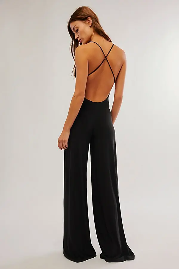 Norma Kamali Low-back Slip Jumpsuit - Black