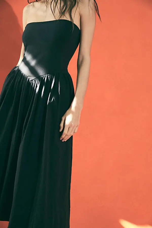 Free People Onda Tube Midi Dress - Black | Editorialist