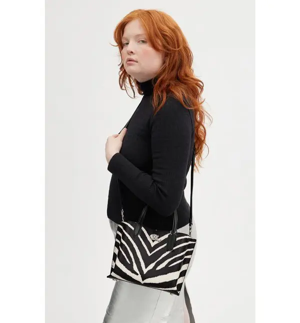COACH Willow Zebra Print Leather Tote