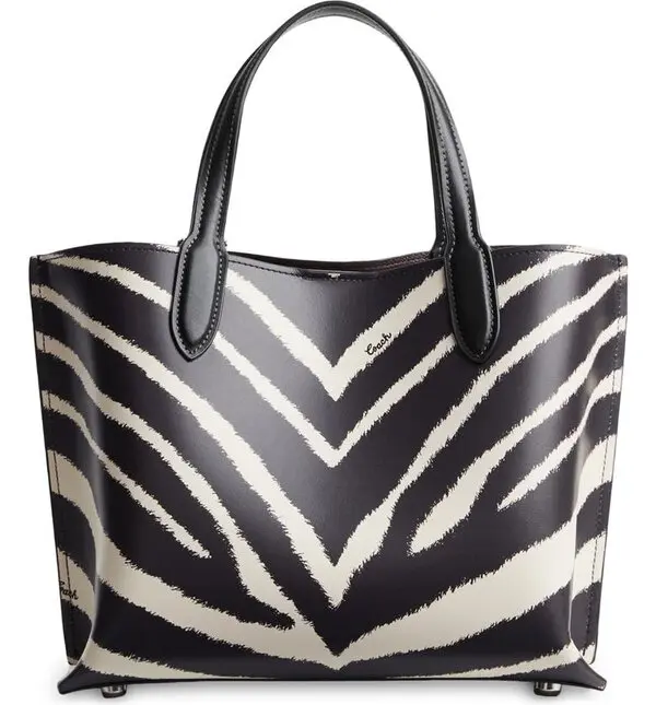 COACH Willow Zebra Print Leather Tote