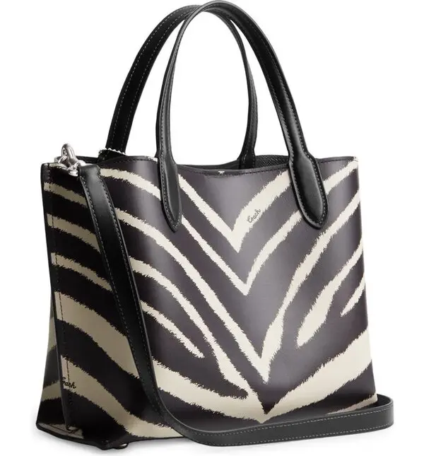 COACH Willow Zebra Print Leather Tote