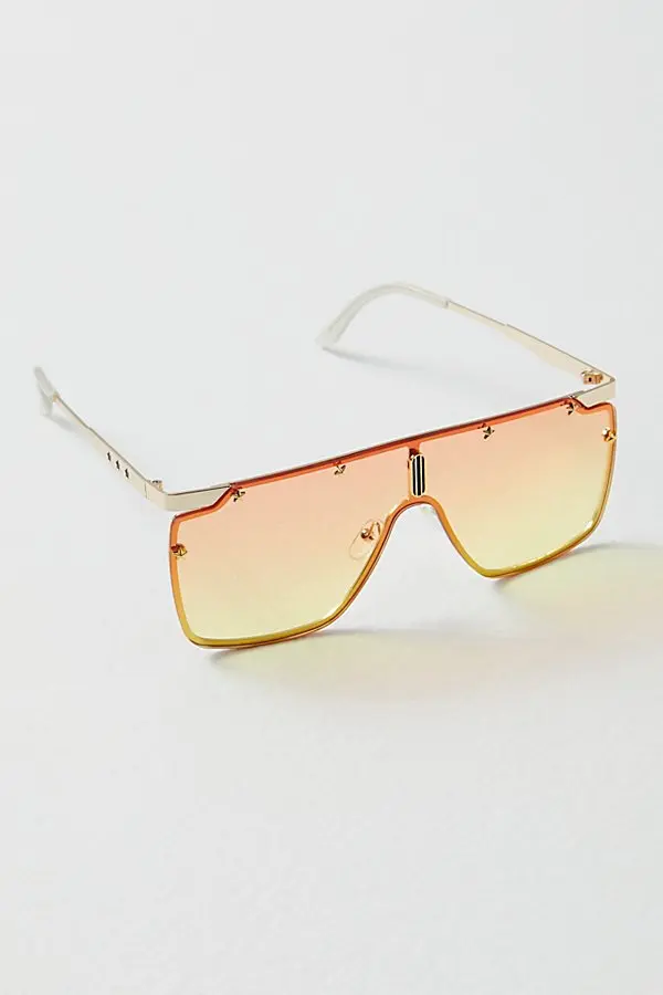 Free People Star Shield Sunglasses - Gold | Editorialist display picture 2