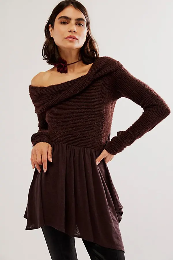 Free People Lily Cozy Tunic - Brown