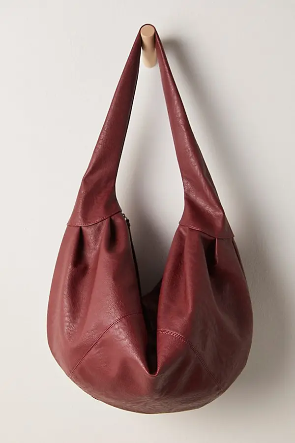 Free People Slouchy Vegan Leather Carryall Oxblood Editorialist
