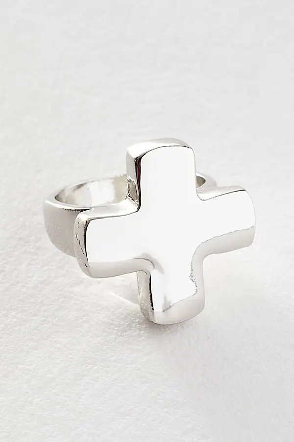 Free People Cross Ring - Silver