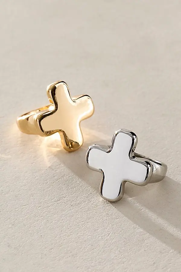 Free People Cross Ring - Silver