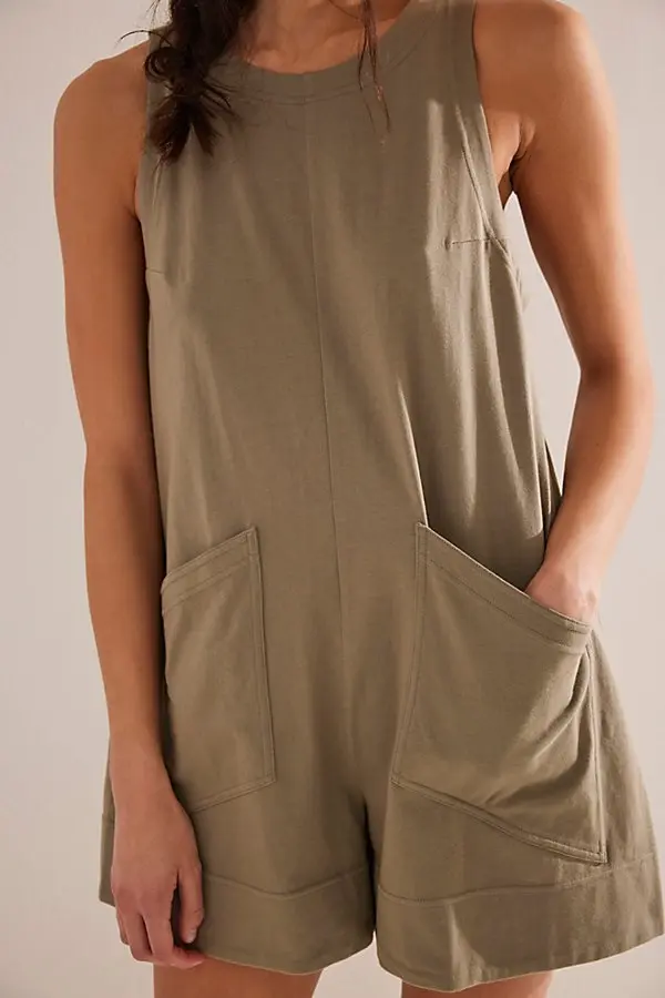 Free People Elliot Romper - Laurel Oak