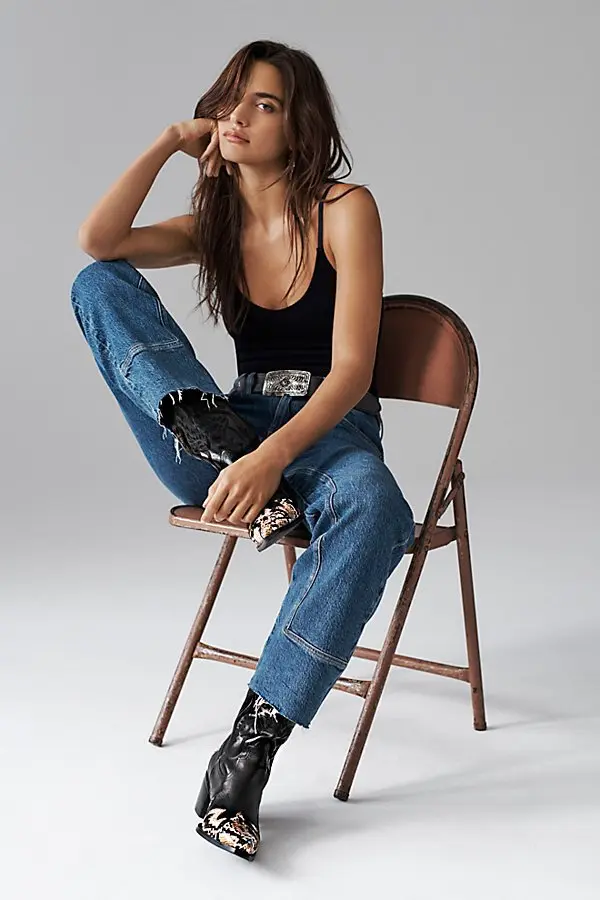 Free People We The Free Risk Taker Mid-rise Jeans - Be Bold