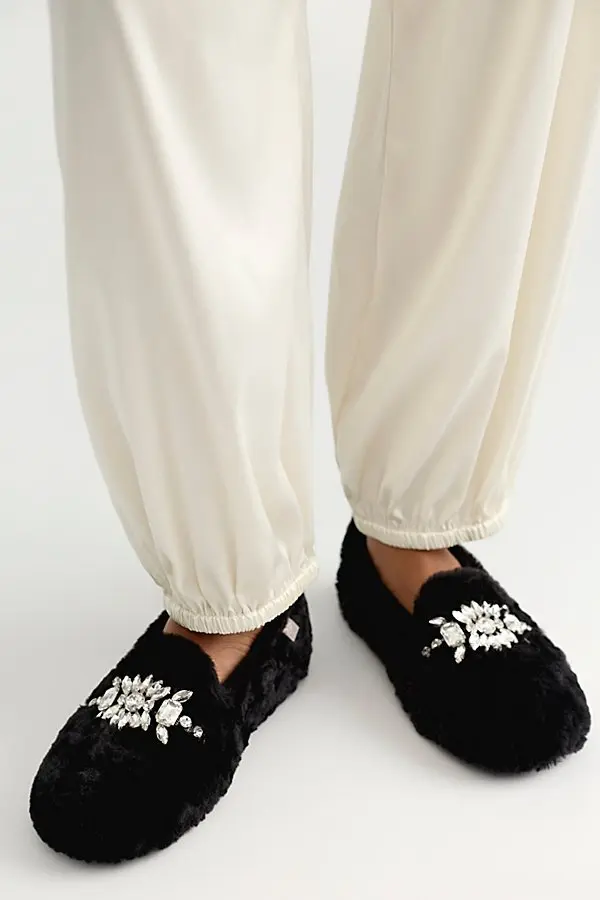 Free People Slumber Party Loafer Slippers - Black