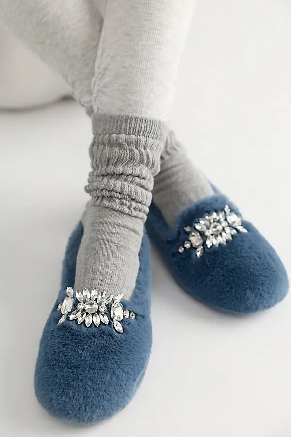 Free People Slumber Party Loafer Slippers - Dark Azure