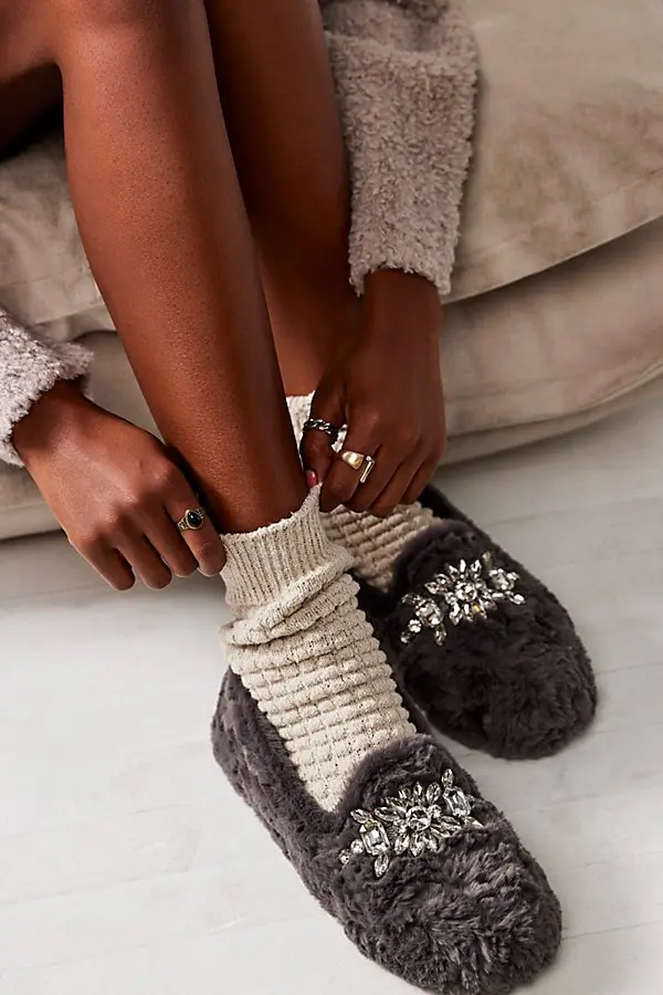 Free People Slumber Party Loafer Slippers - London Fog