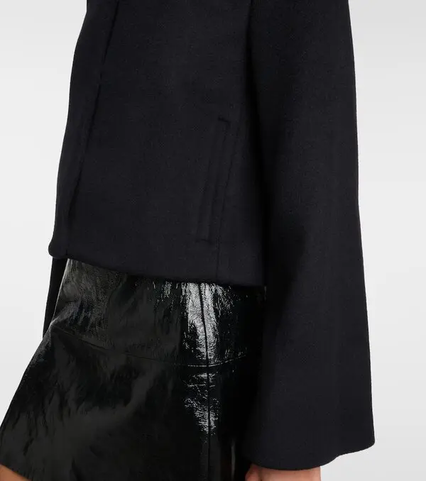 Proenza Schouler Cropped Wool-blend Jacket With Leather Collar