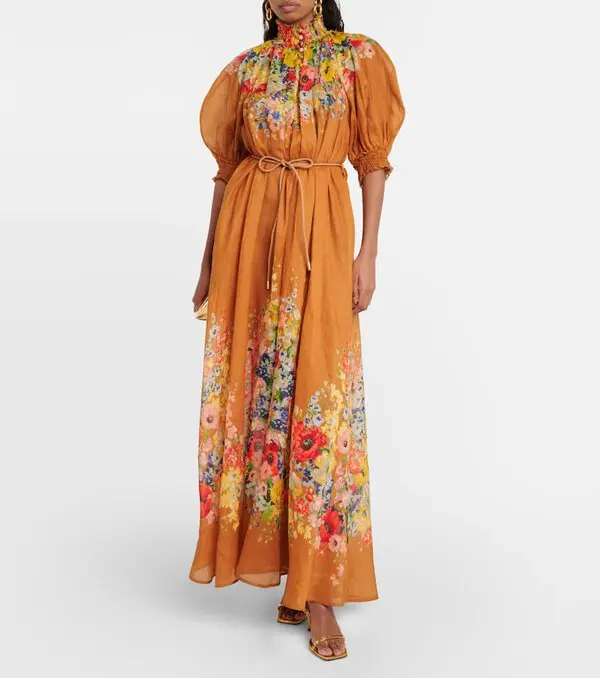 Zimmermann Alight Floral Maxi Dress - Orange