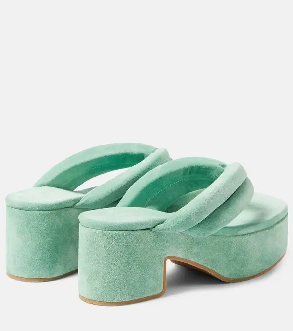 Dries Van Noten Suede Platform Thong Sandals