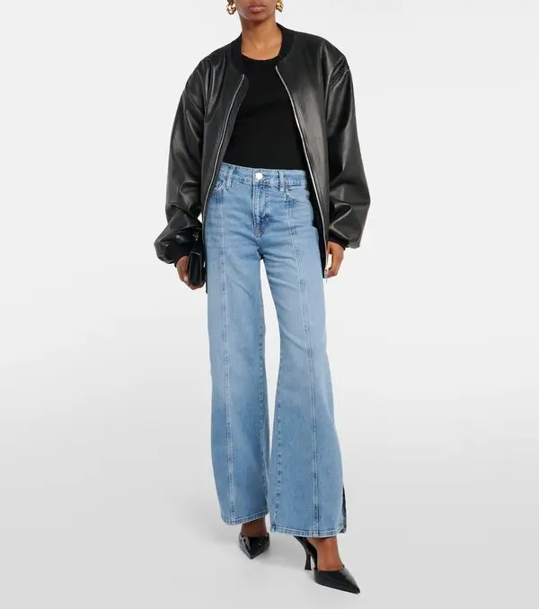 FRAME Le Slim Palazzo High-rise Wide-leg Jeans - Blue