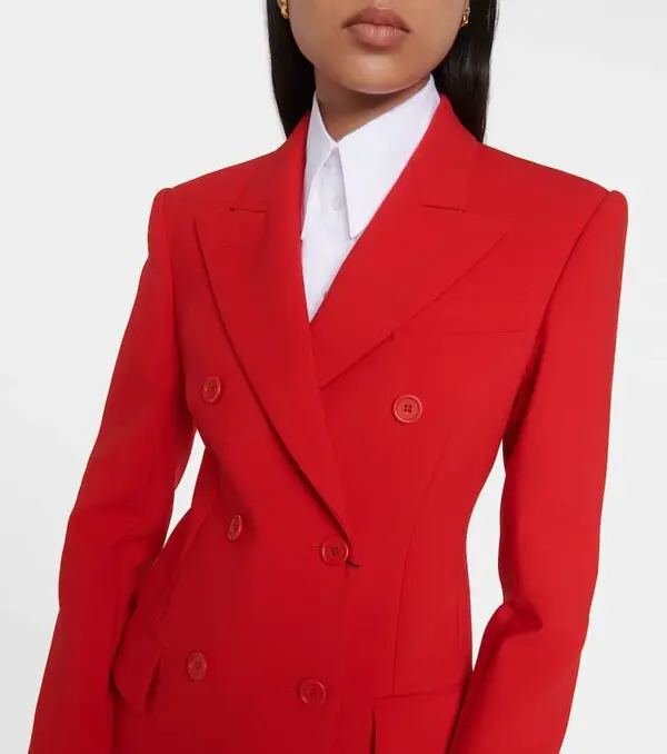 Sportmax Vischio Double-breasted Wool-blend Blazer
