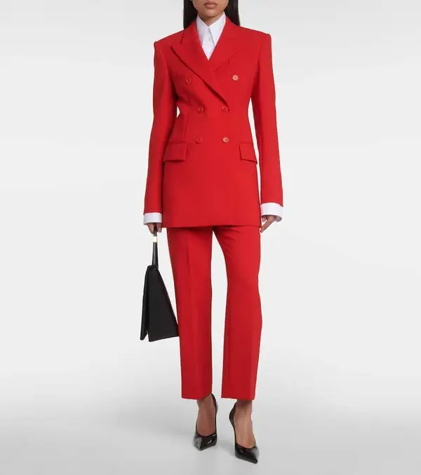 Sportmax Vischio Double-breasted Wool-blend Blazer