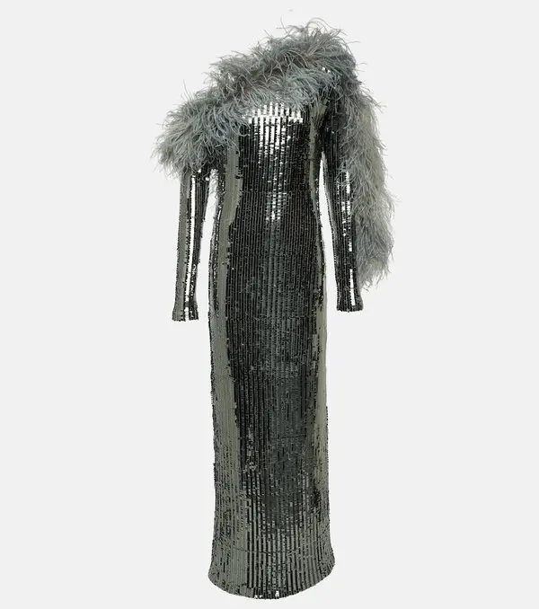 TALLER MARMO Garbo Disco Gown - Silver