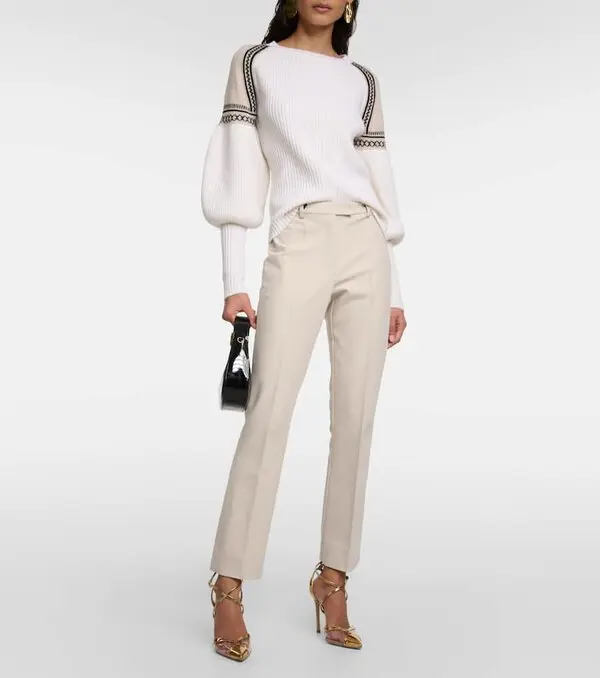Max Mara Fatina Cropped Straight Pants - White