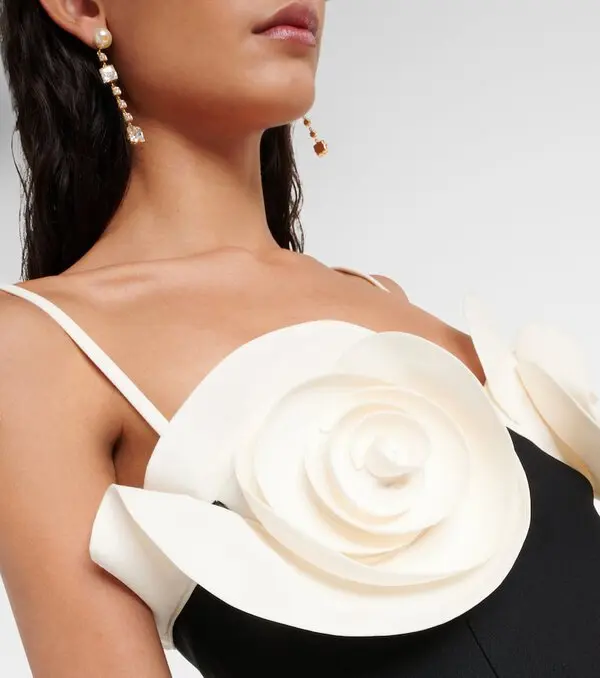 Valentino Garavani Crêpe Couture Floral-appliqué Minidress