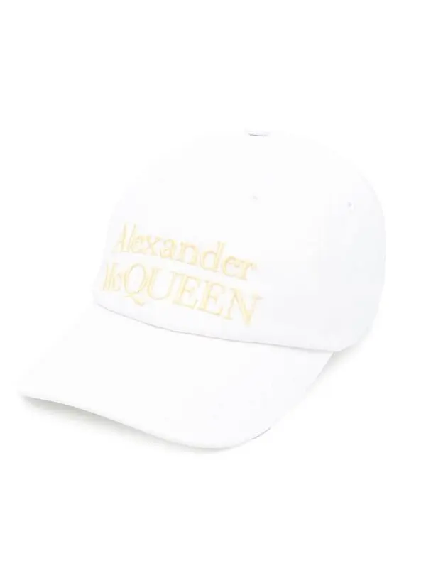 Alexander McQueen Embroidered Logo Cotton Cap - White